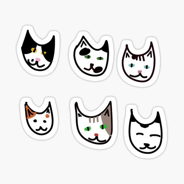 "Compilation of cats" Sticker for Sale by Miro Kinnunen | Redbubble
