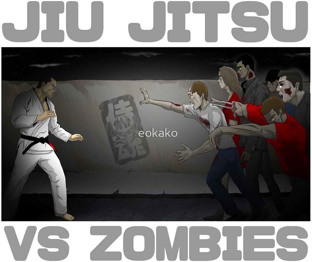 "Jiu Jitsu Black Belt vs Zombies" by eokako | Redbubble