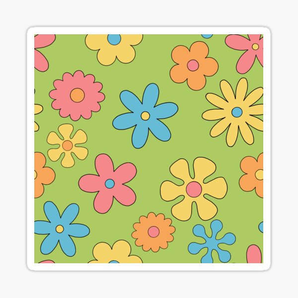 "Groovy Flowers" Sticker by Par175 | Redbubble