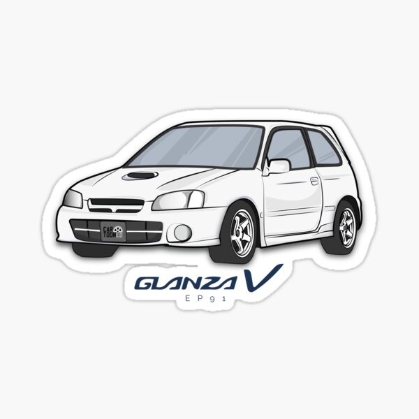 "Glanza V EP91" Sticker by CarTooned | Redbubble