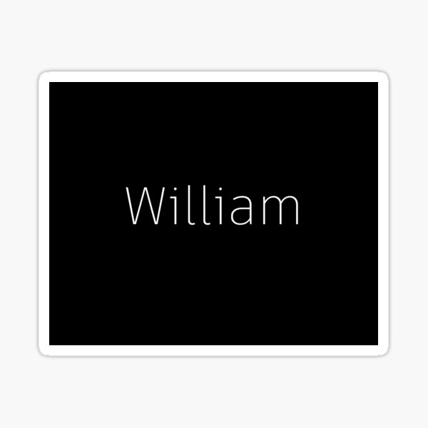 "William | Top USA names" Sticker by LoveNames87 | Redbubble