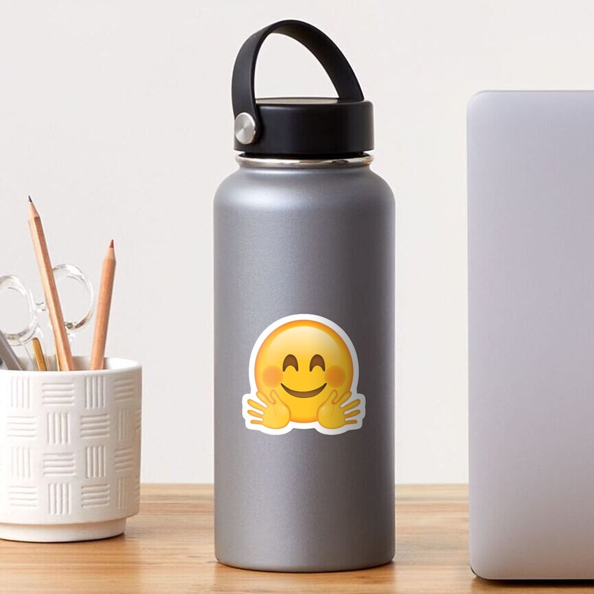 "Hugging face emoji sticker" Sticker by totesemotes | Redbubble