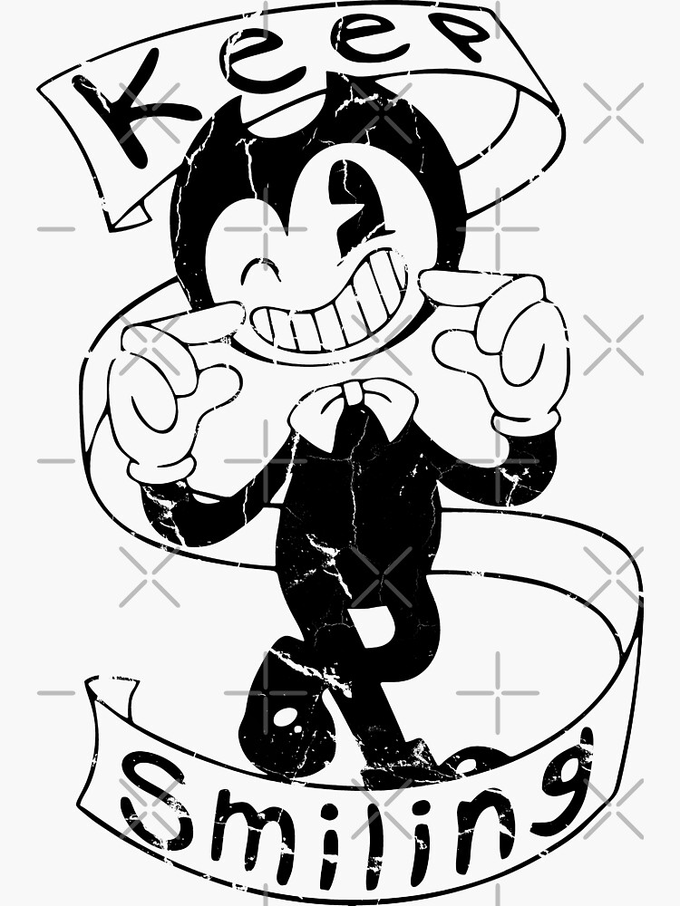 "Keep Smiling Bendy" Sticker for Sale by HidaShofi | Redbubble