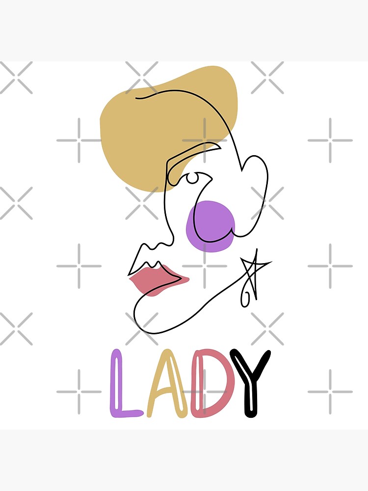 "LADY | Simple One Line Colorful Art" Poster by Mutism-Merch | Redbubble