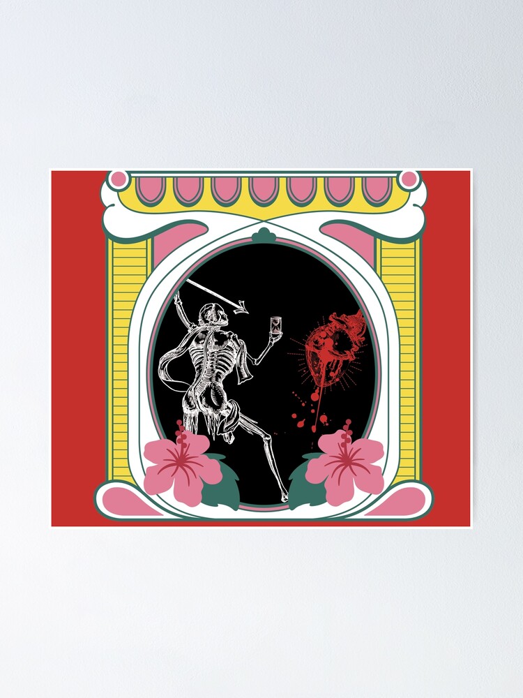 "Tropical Picture Frame Blackbeard Pirate Flag Reimagined - Black & Red ...