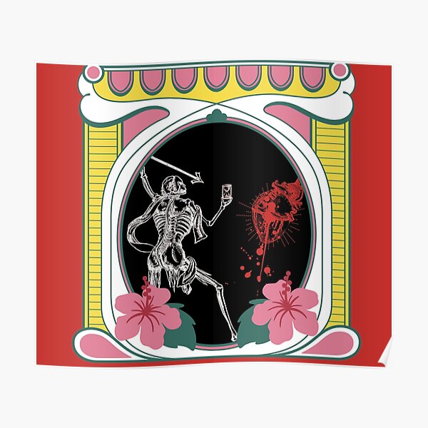 "Tropical Picture Frame Blackbeard Pirate Flag Reimagined - Black & Red ...