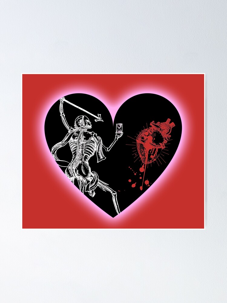 "Glowing Pink Heart Blackbeard Pirate Flag Reimagined Black & Red ...