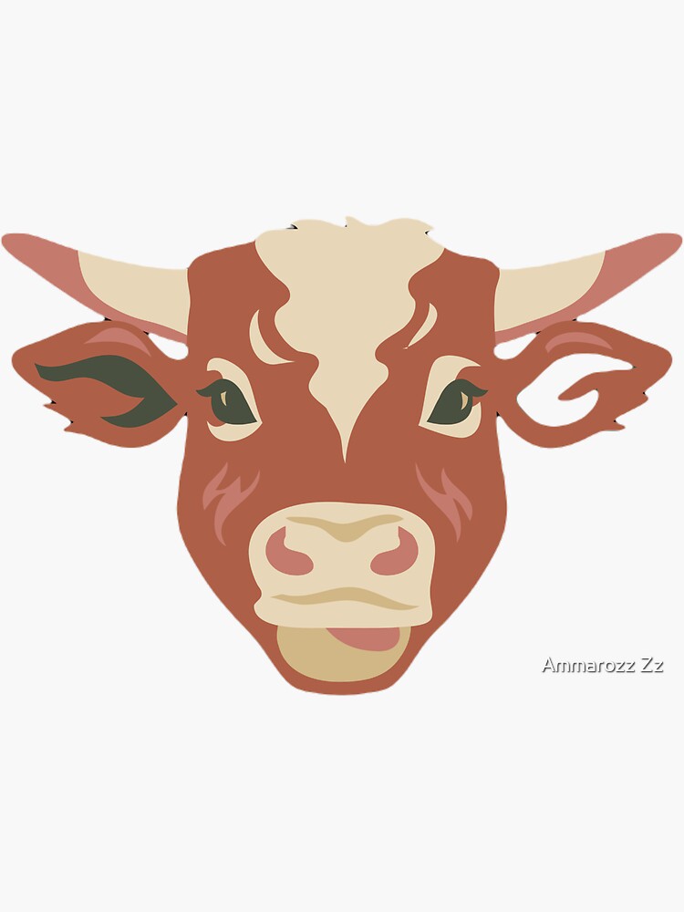 "Circle cow face " Sticker by ahmedammar930 | Redbubble