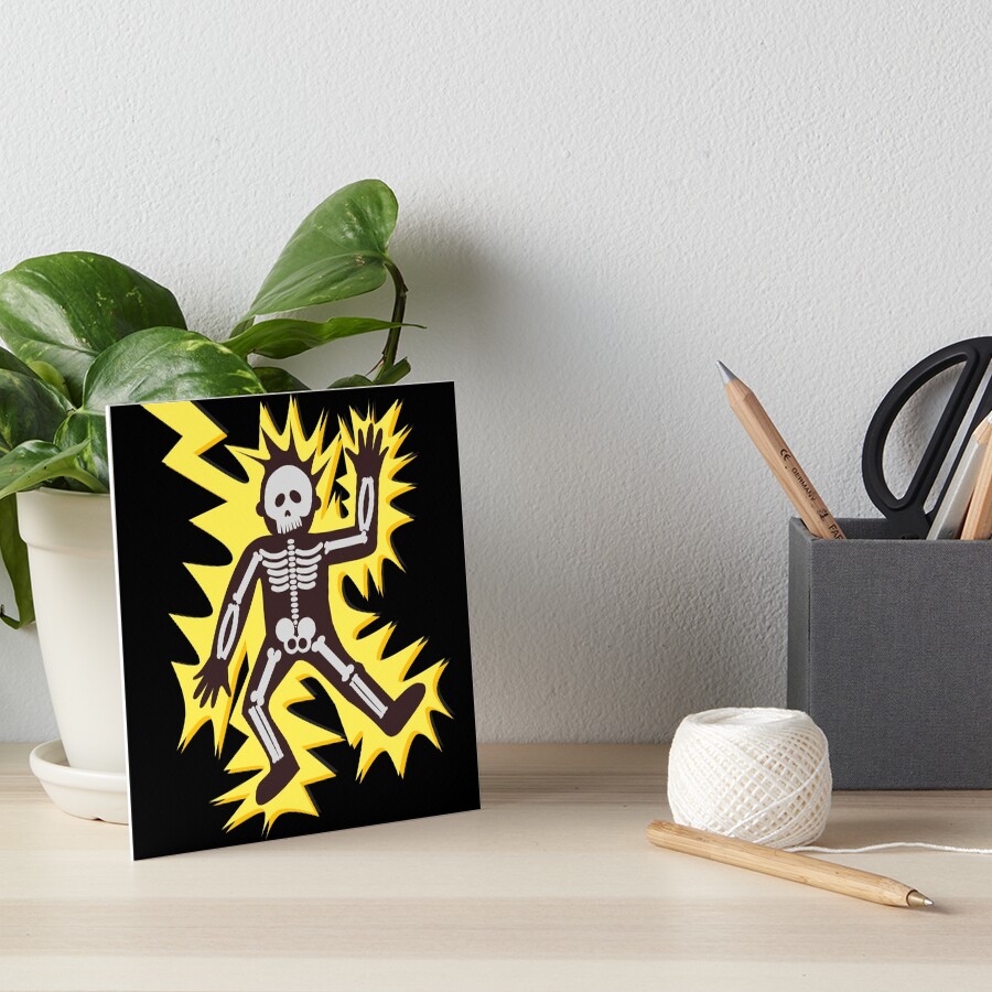 "Electrocuted human skeleton cartoon v2" Art Board Print by Mima40 ...