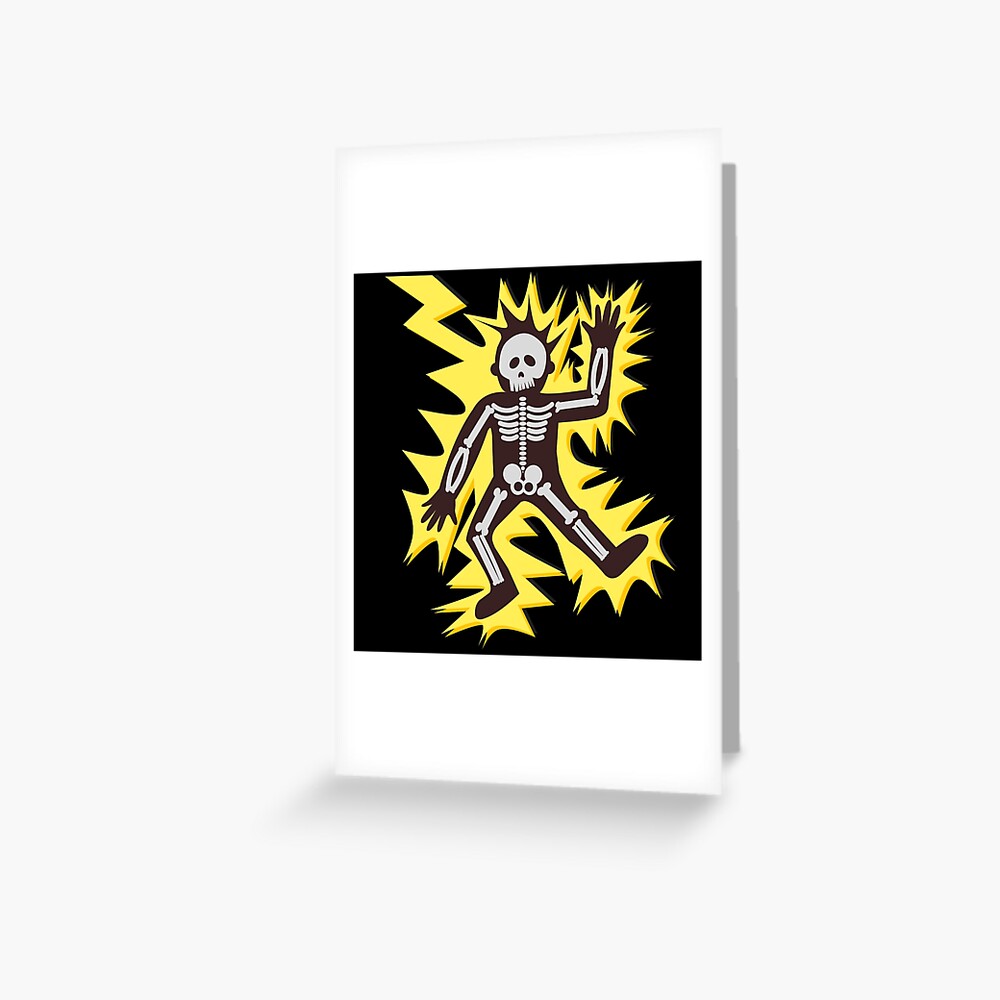 "Electrocuted human skeleton cartoon v2" Greeting Card by Mima40 ...