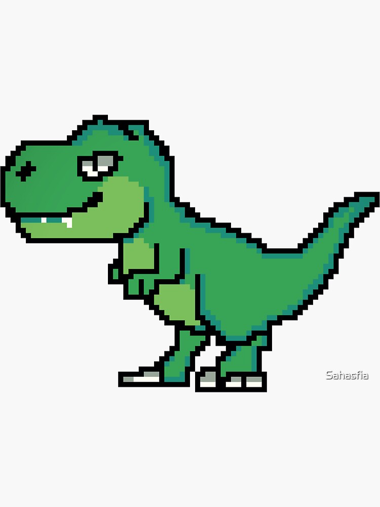 "T-REX PIXEL ART " Sticker by Sahasfia | Redbubble