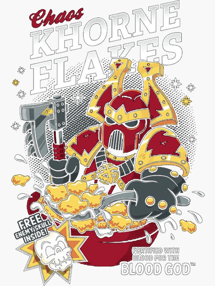 "Chaos Khorne Flakes Classic ." Sticker by brancange51 | Redbubble