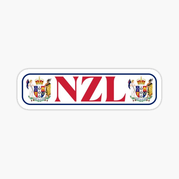 "NZL 3 Letter Code New Zealand" Sticker by FedSherDesign | Redbubble