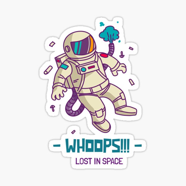 "Lost in Space funny astronaut-in-problem" Sticker by deluxis | Redbubble