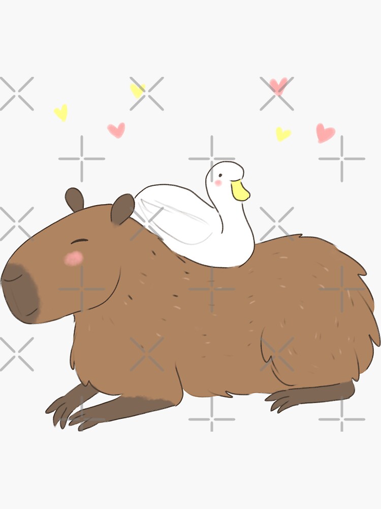 "cute capybara cartoon with a duck friend - adorable duck and capybara ...