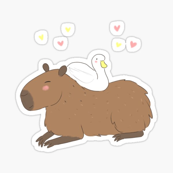 "cute capybara cartoon with a duck friend - adorable duck and capybara ...
