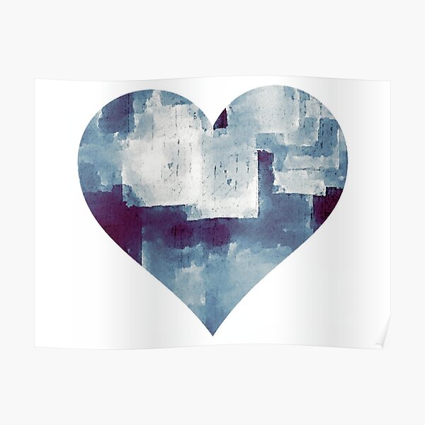 "Cubic Heart in Blue" Poster for Sale by emilykp | Redbubble
