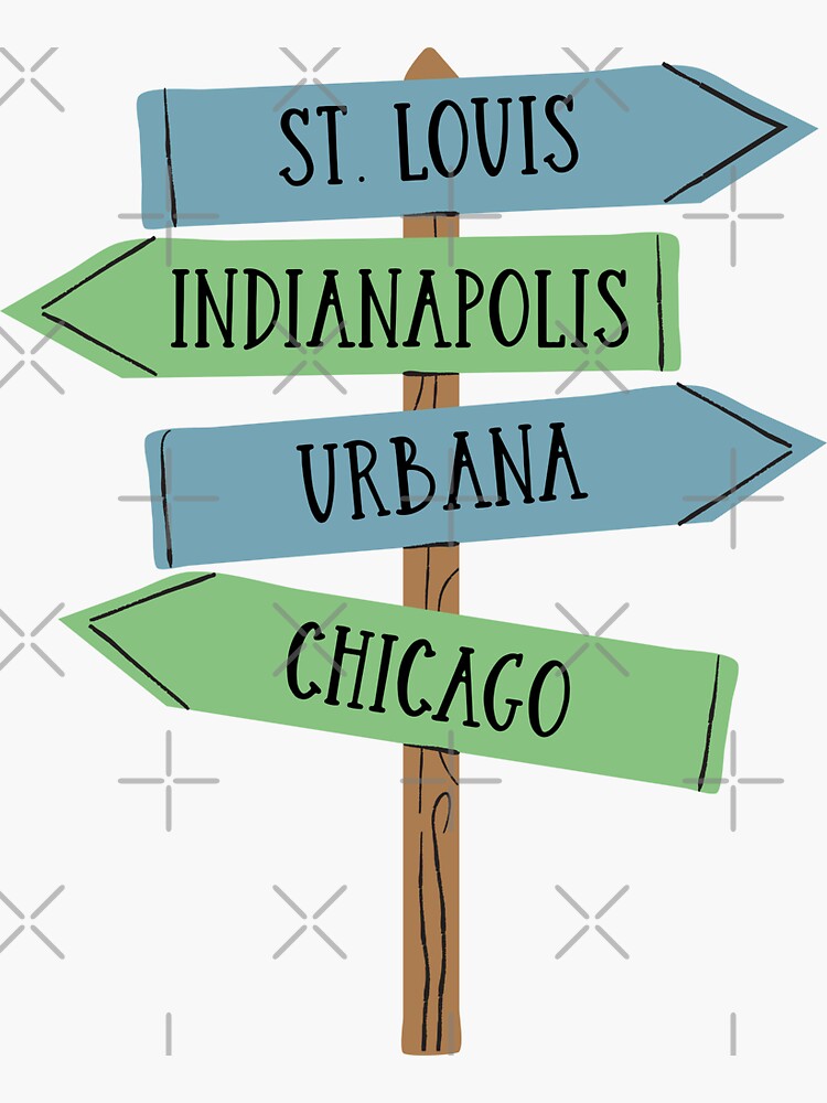 "Urbana Illinois - Cute Big Cities Sign" Sticker for Sale by Krysanthe ...