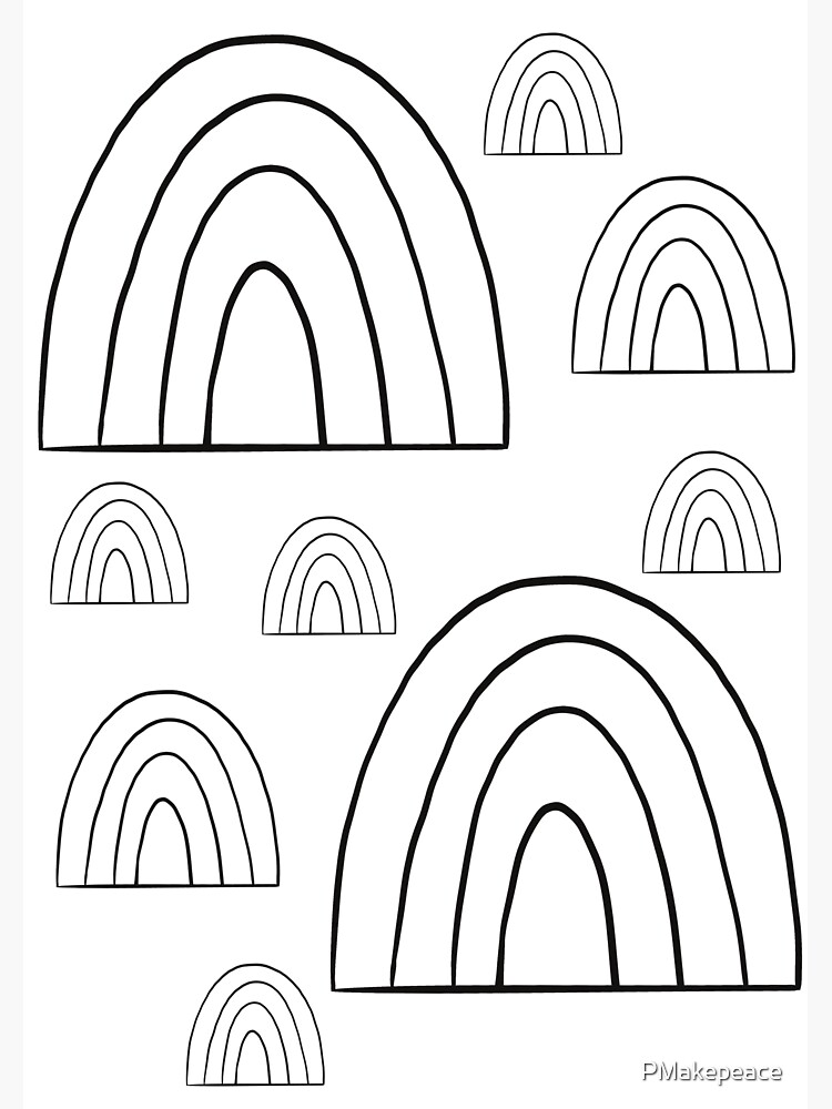 "Rainbows (without colour)" Sticker by PMakepeace | Redbubble