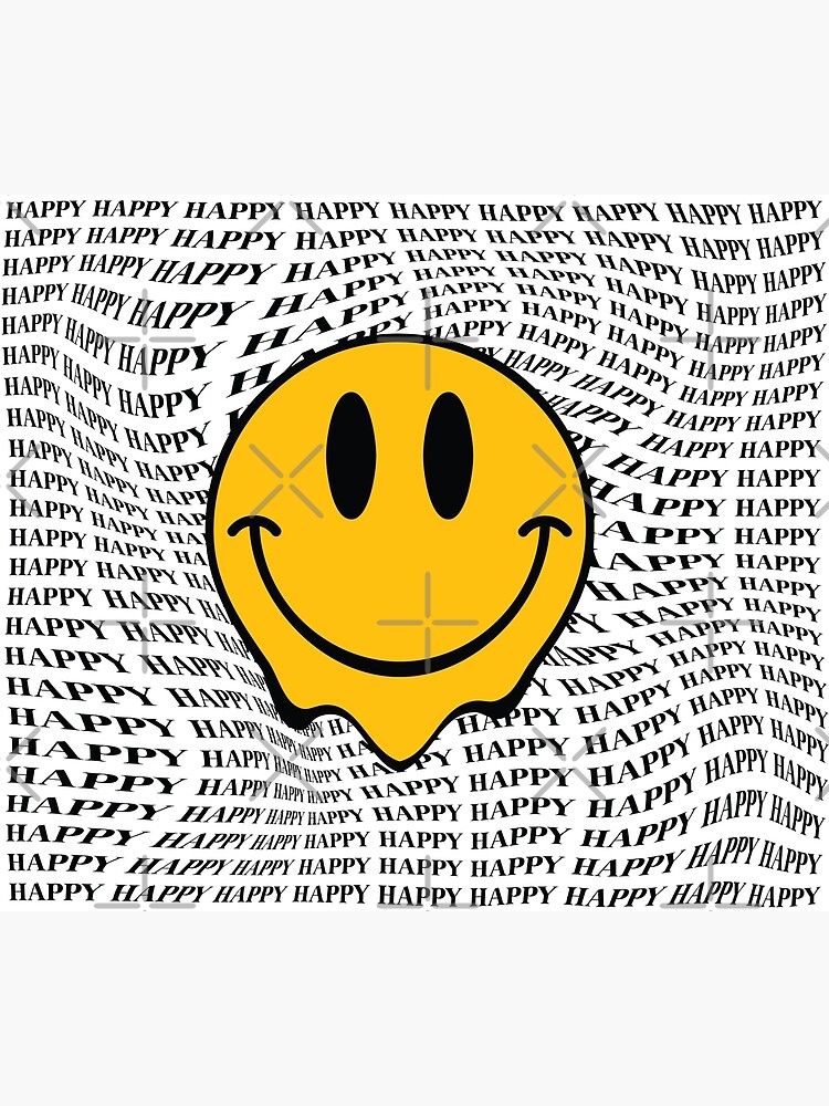 "Drip Happy Face Happy background pattern trippy aesthetic" Poster for ...