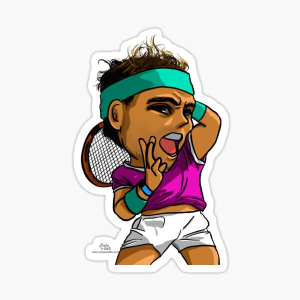 "Rafa Nadal signature forehand" Sticker by Colacatlee | Redbubble