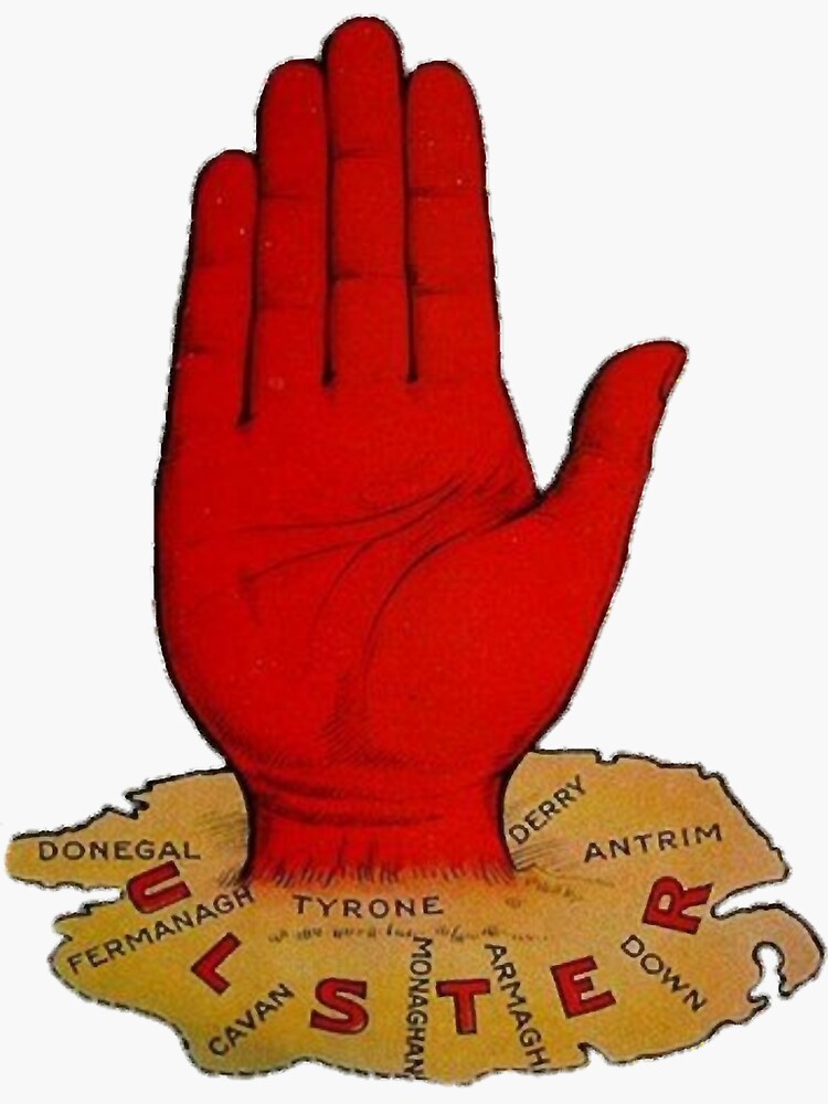 "Red Hand of Ulster Sticker Red Hand of Ulster" Sticker for Sale by ...