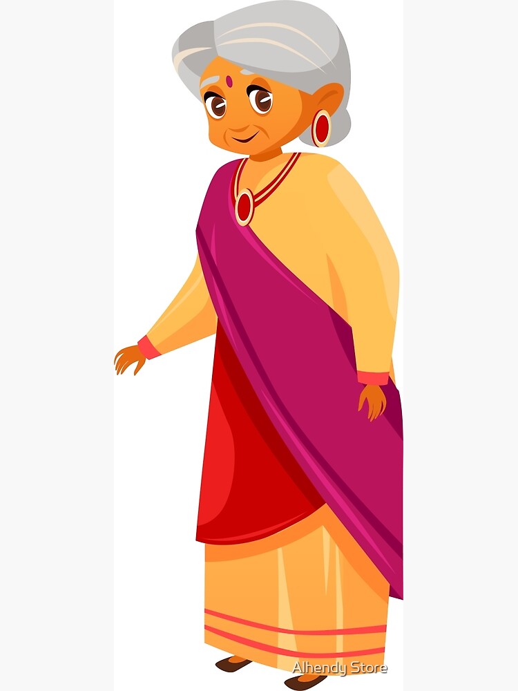 "Desi lady Indian Grandma Sticker" Poster for Sale by Alhendy Store ...