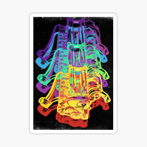 "rainbow retro engine design" Sticker for Sale by vallertine | Redbubble