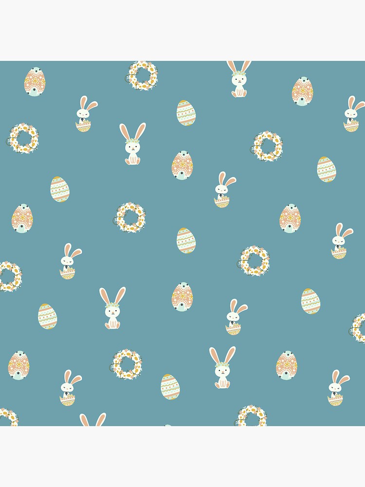 "Easter pattern blue background" Sticker for Sale by Biancavieira ...
