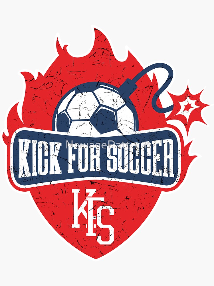 "Kick For Soccer Badge" Sticker for Sale by NewagePatterns | Redbubble