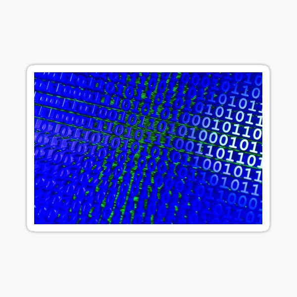 "Binary Numbers, Computer Talk, Blue" Sticker for Sale by tommysphotos ...