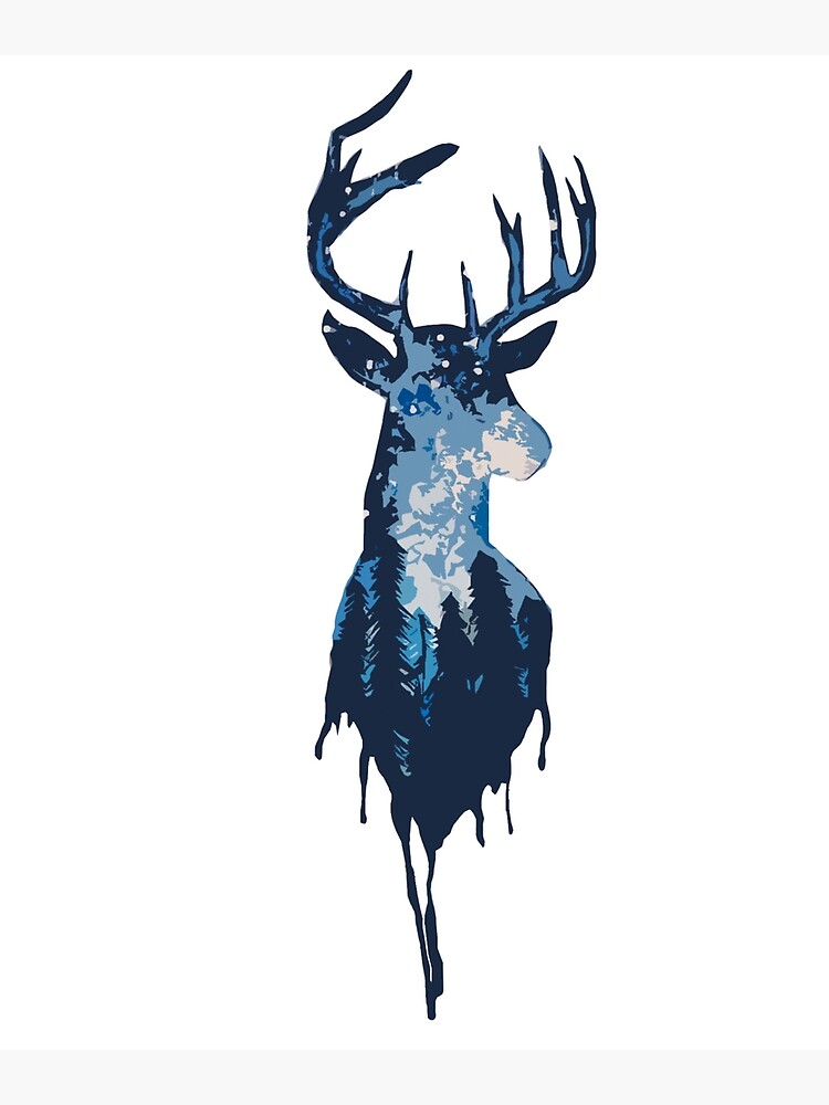 "My Dear Blue Deer" Poster for Sale by SimHatcher | Redbubble
