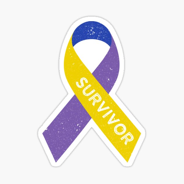 "Bladder Cancer Awareness Survivor Wear Marigold Blue Purple Ribbon ...