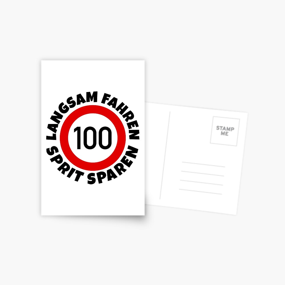 "Drive slowly - save fuel Tempo 100" Sticker by theshirtshops | Redbubble