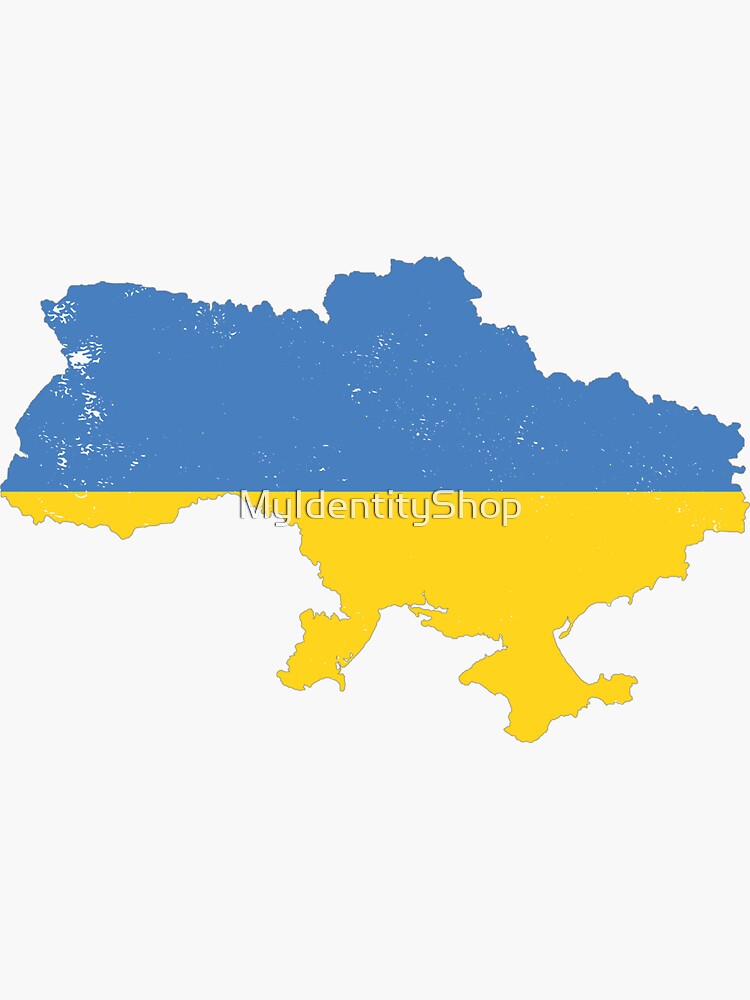 "Ukrainian Map with Flag" Sticker by MyIdentityShop | Redbubble