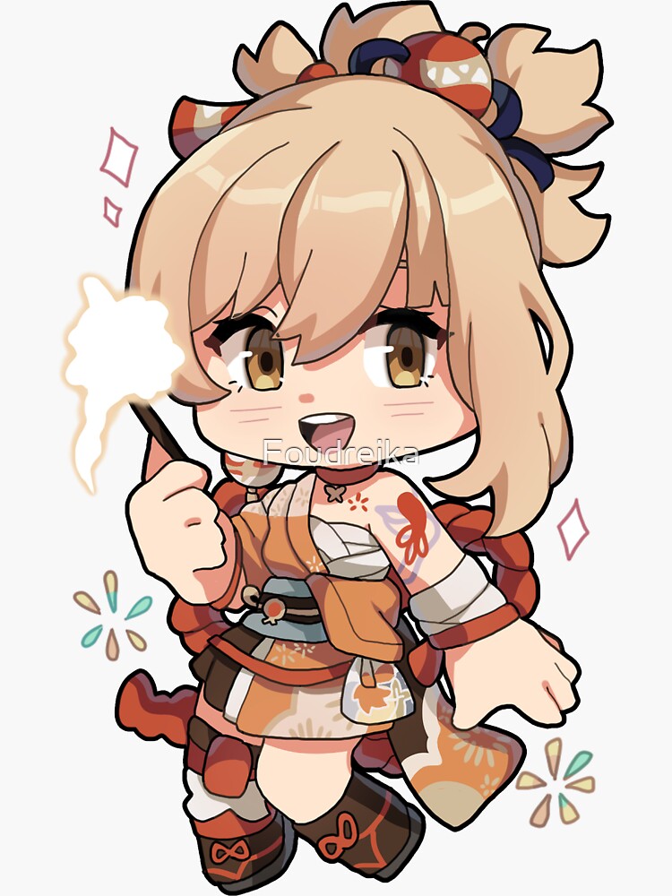 "Yoimiya" Sticker by Foudreika | Redbubble