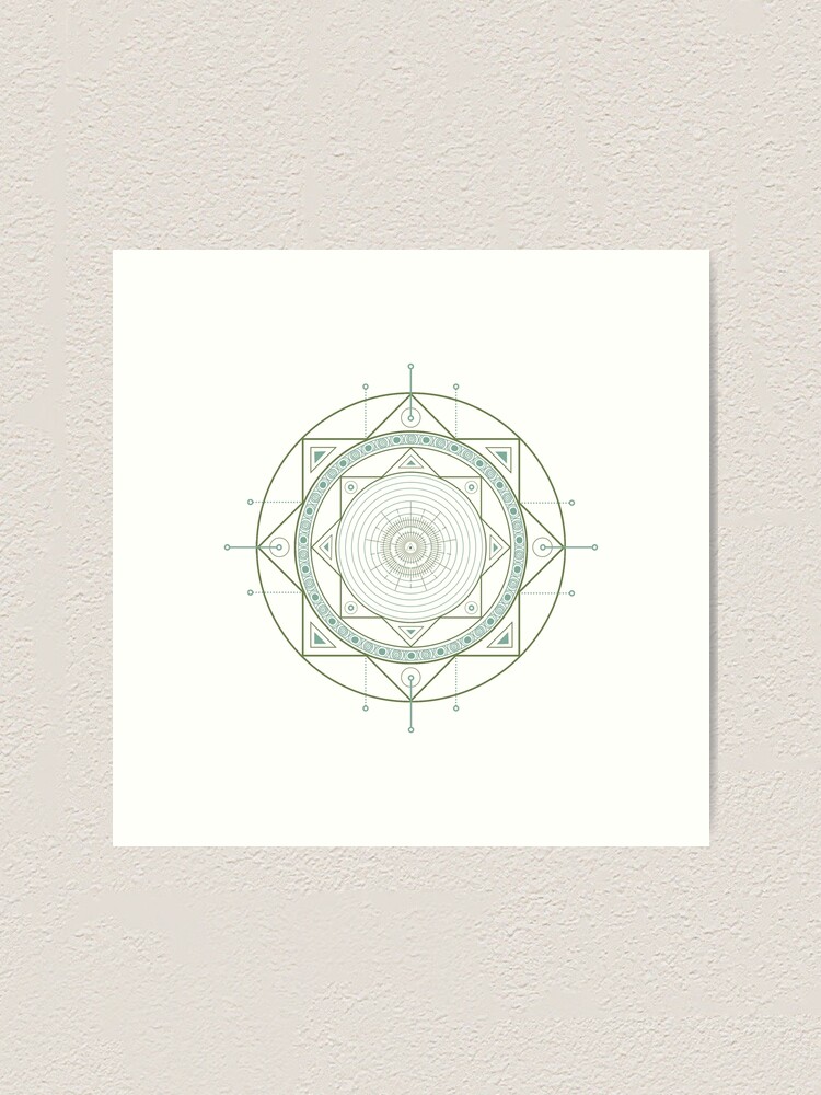 "Karmic Light Code - Astral Compass (Green/Teal Recolor)" Art Print by ...