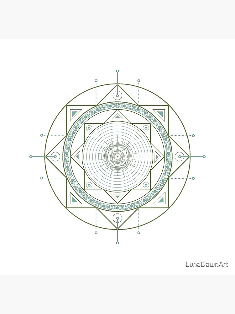 "Karmic Light Code - Astral Compass (Green/Teal Recolor)" Art Print by ...