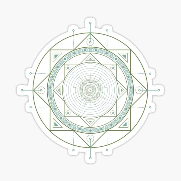 "Karmic Light Code - Astral Compass (Grün/Blaugrün Recolor)" Sticker ...
