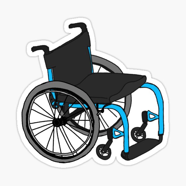 "Blue Wheelchair " Sticker by aron-j | Redbubble