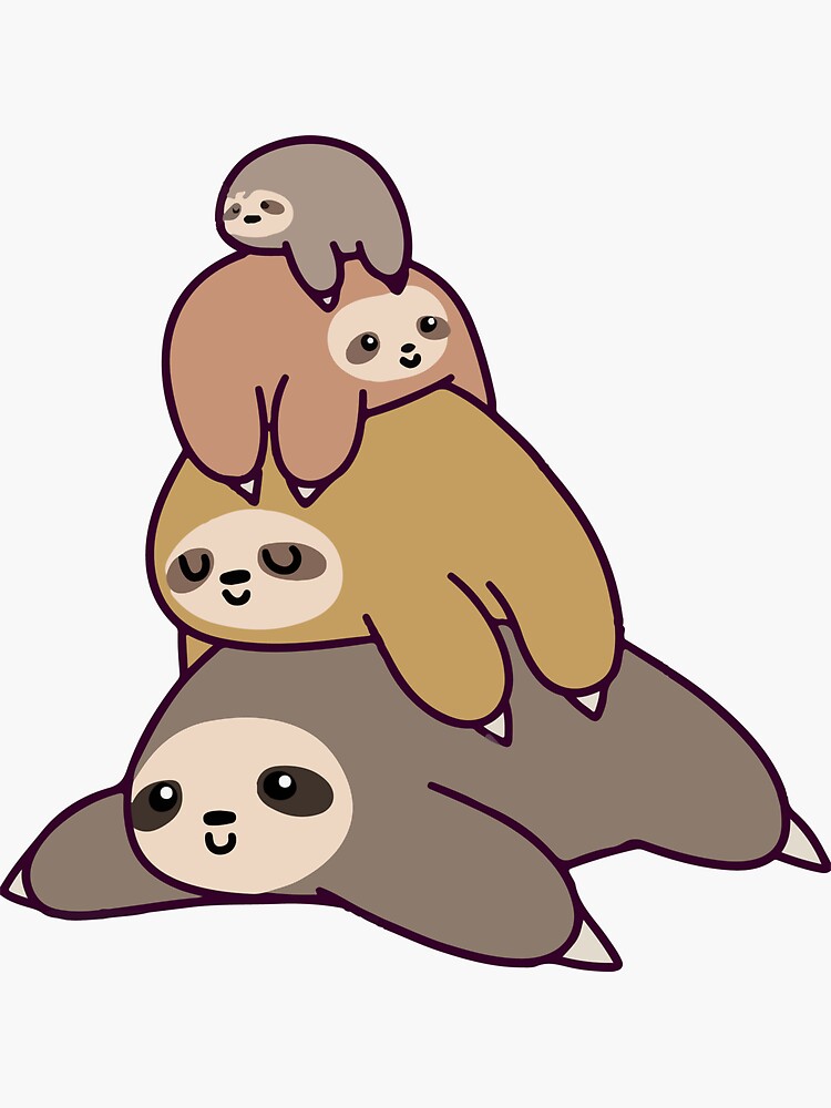 "Sloth Stack" Sticker by Tees-Designer | Redbubble
