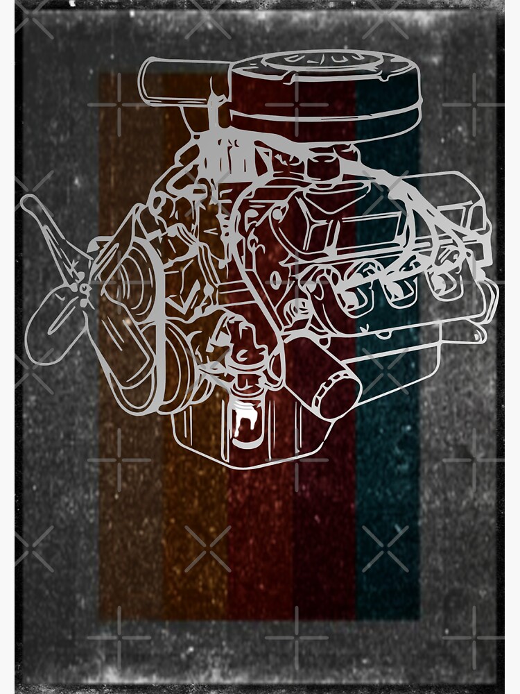 "classic retro engine design" Sticker by vallertine | Redbubble