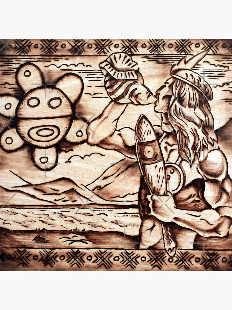 Póster «Puerto Rico Taíno Arte de madera hecho a mano Boricua Artista ...