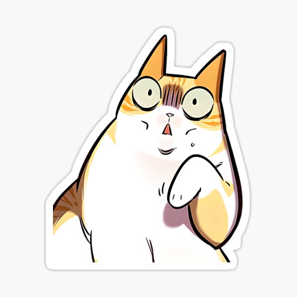 "scared cat" Sticker by BJ-Chefe | Redbubble