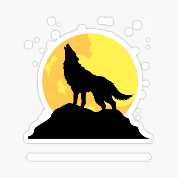 "Howling Wolf On Full Moon" Sticker by Shaleem | Redbubble