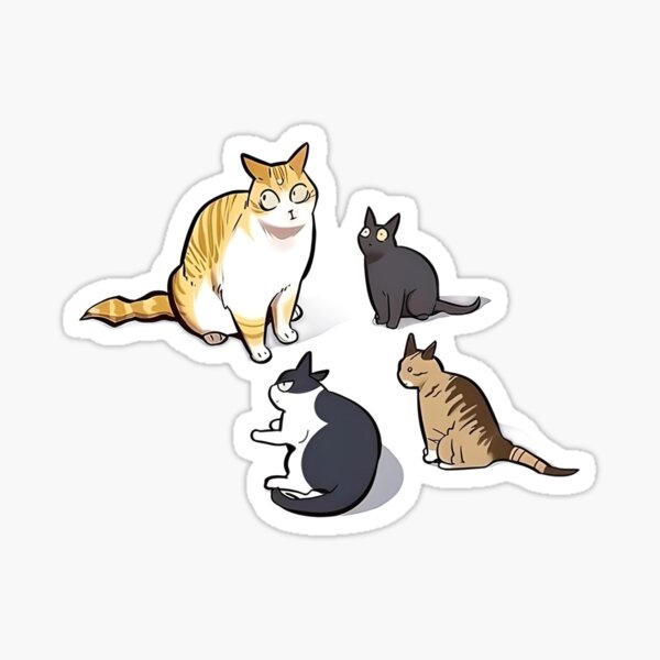 "curious cats" Sticker by BJ-Chefe | Redbubble