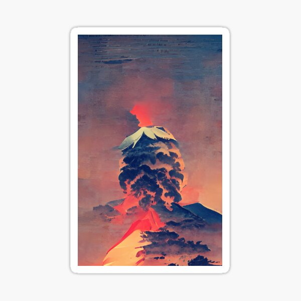 "Volcano Erupting " Sticker by bbatistuta | Redbubble