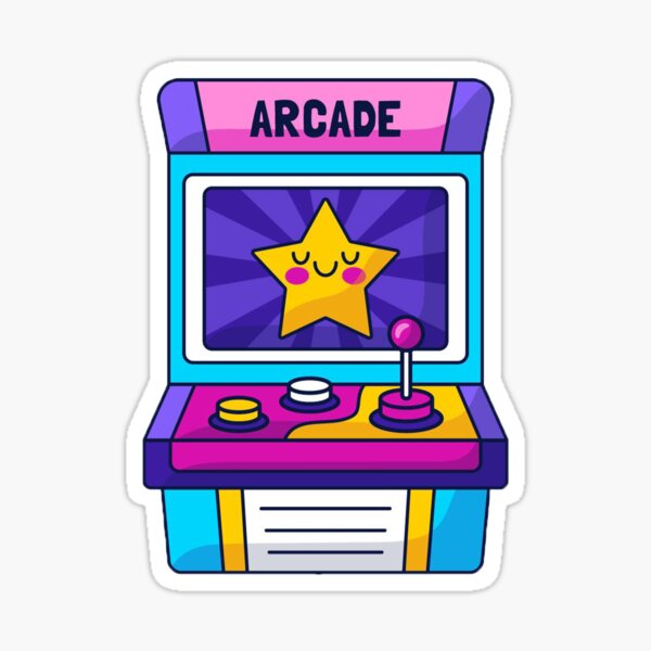 "Kawaii Retro Arcade - Kawaii Cuteness Gaming Arcade" Sticker by ...