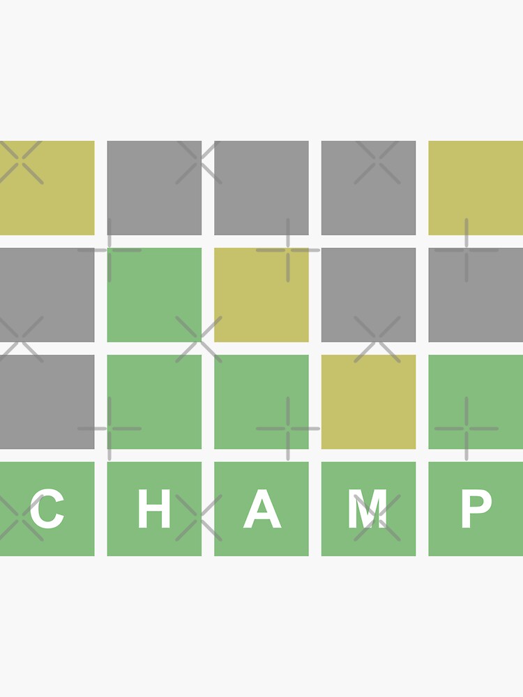 "Wordle Champ" Sticker for Sale by realittle | Redbubble