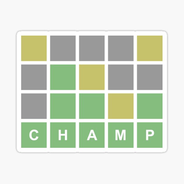 "Wordle Champ" Sticker for Sale by realittle | Redbubble